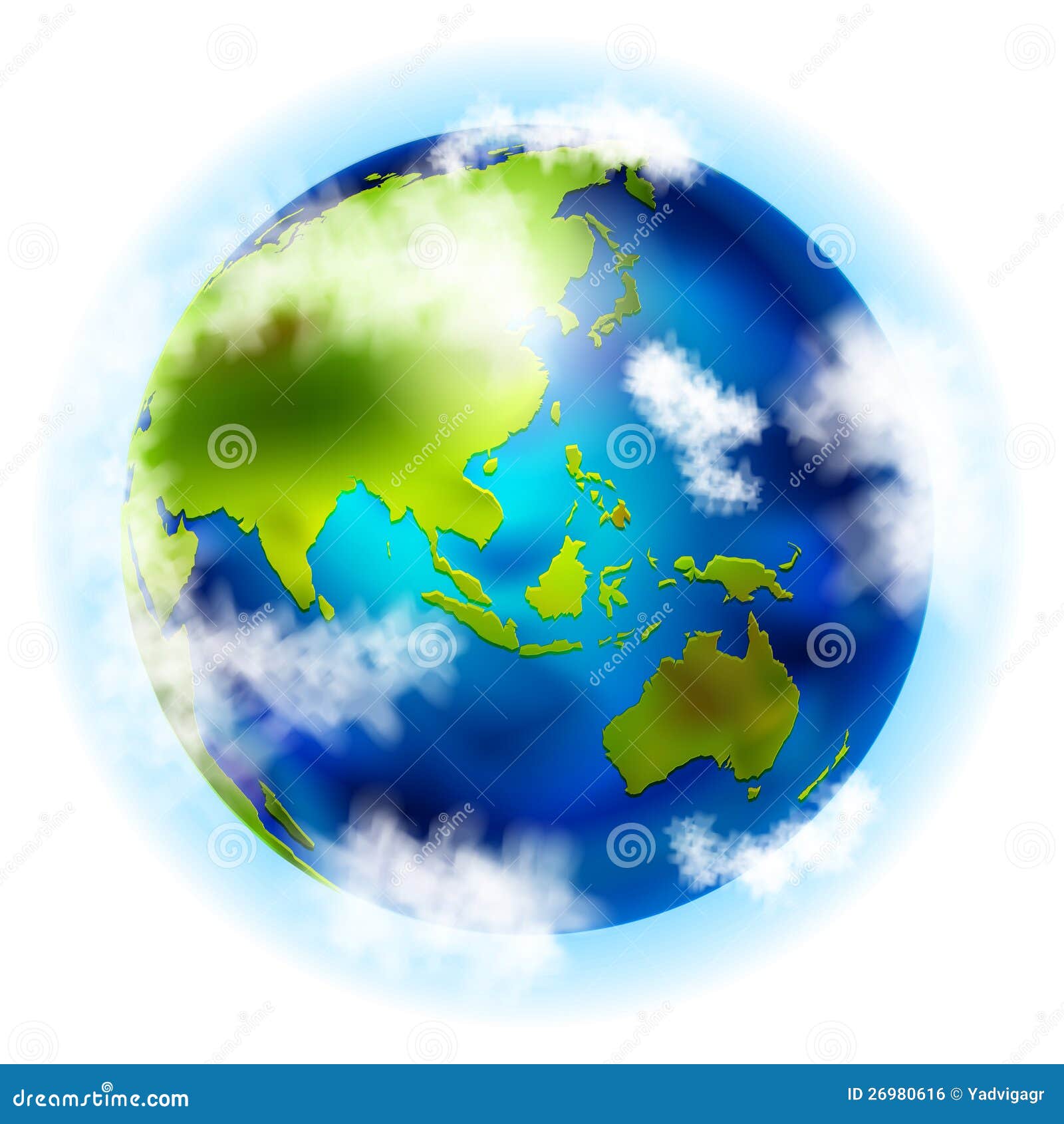 Earth Asia Isolated On Space Background Stock Photography ...