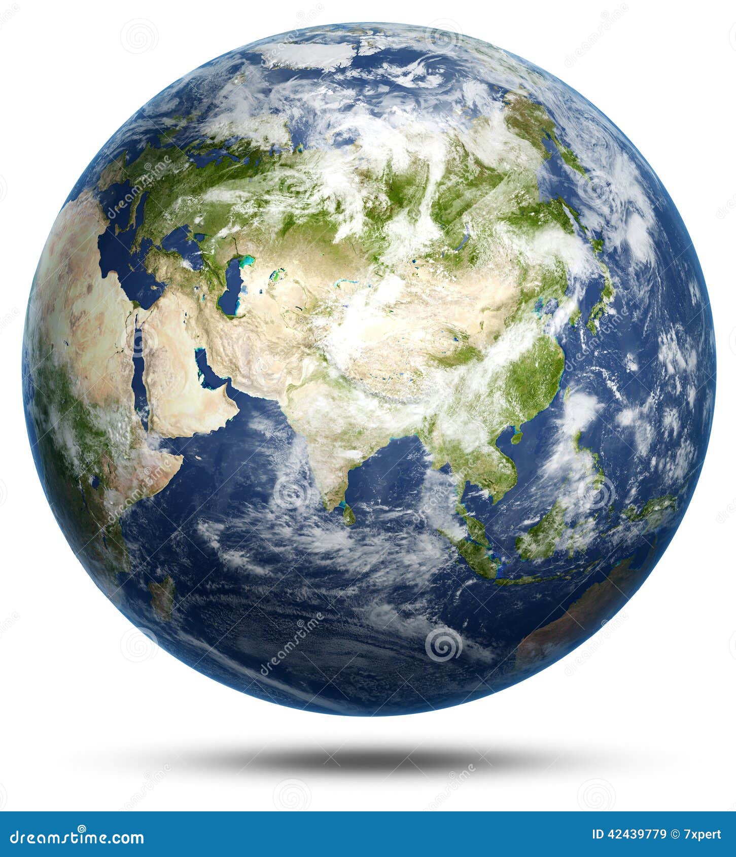 Earth - Asia White Isolated Stock Illustration - Illustration of ...