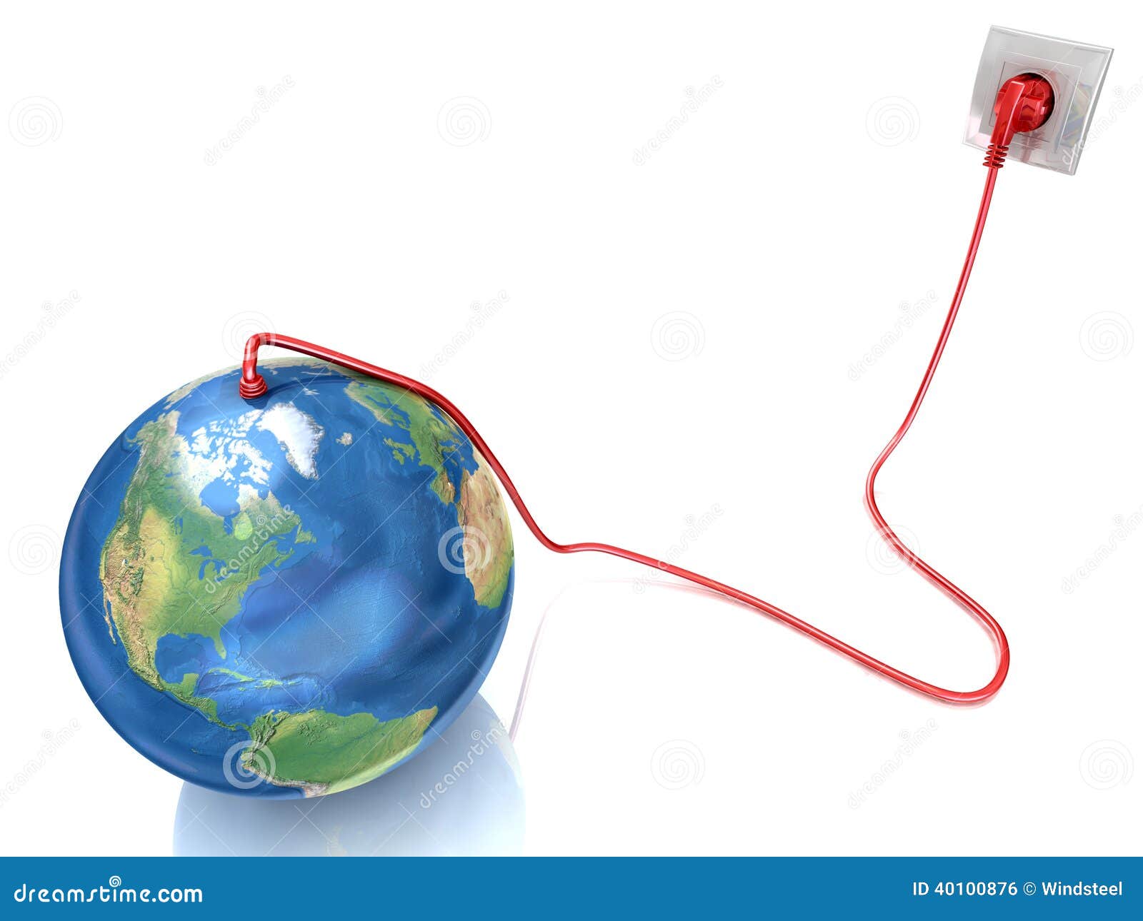 Earth Attached To Electrical Socket. Stock Illustration - Illustration ...
