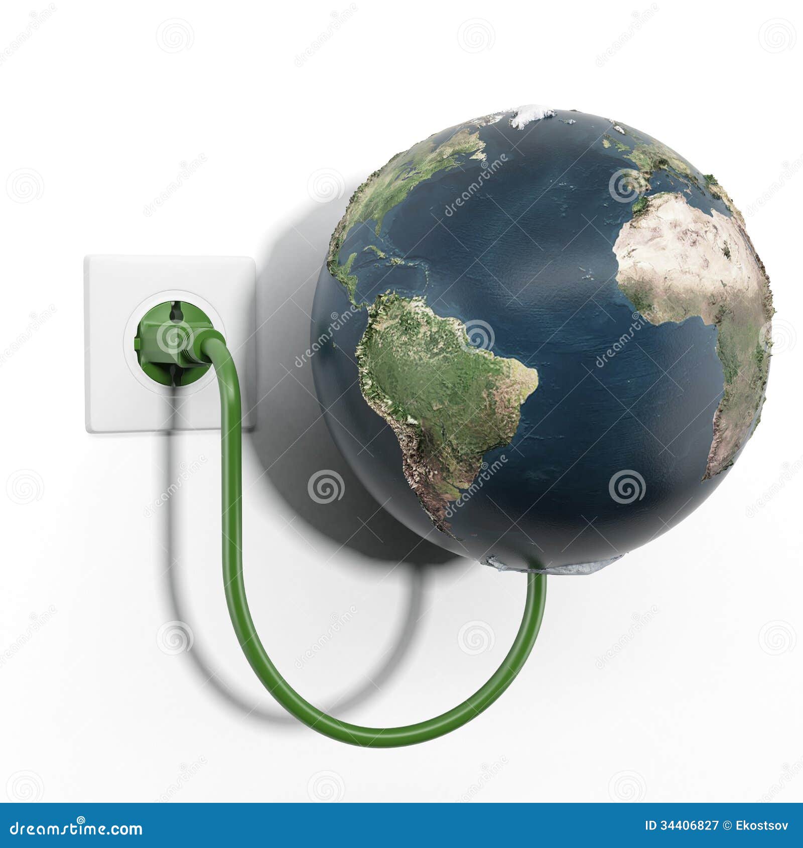 Earth Attached To Electrical Socket Stock Illustration - Illustration ...