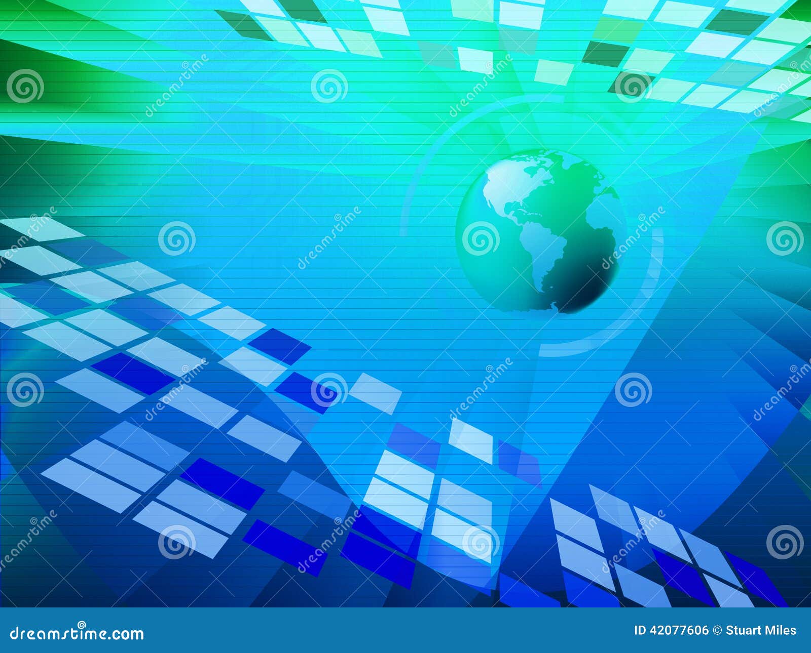 Earth Background Shows Global Digital Art or Design Stock Illustration ...