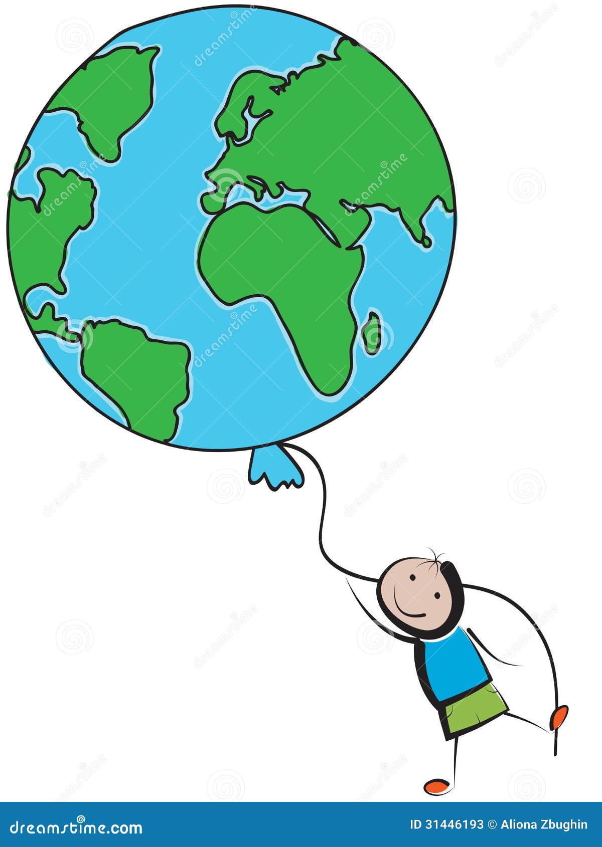 Hot Air The Earth Balloon With A Grass Basket, World Sustainable ...