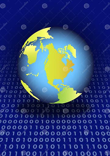 Earth on binary code stock illustration. Illustration of country - 4379984