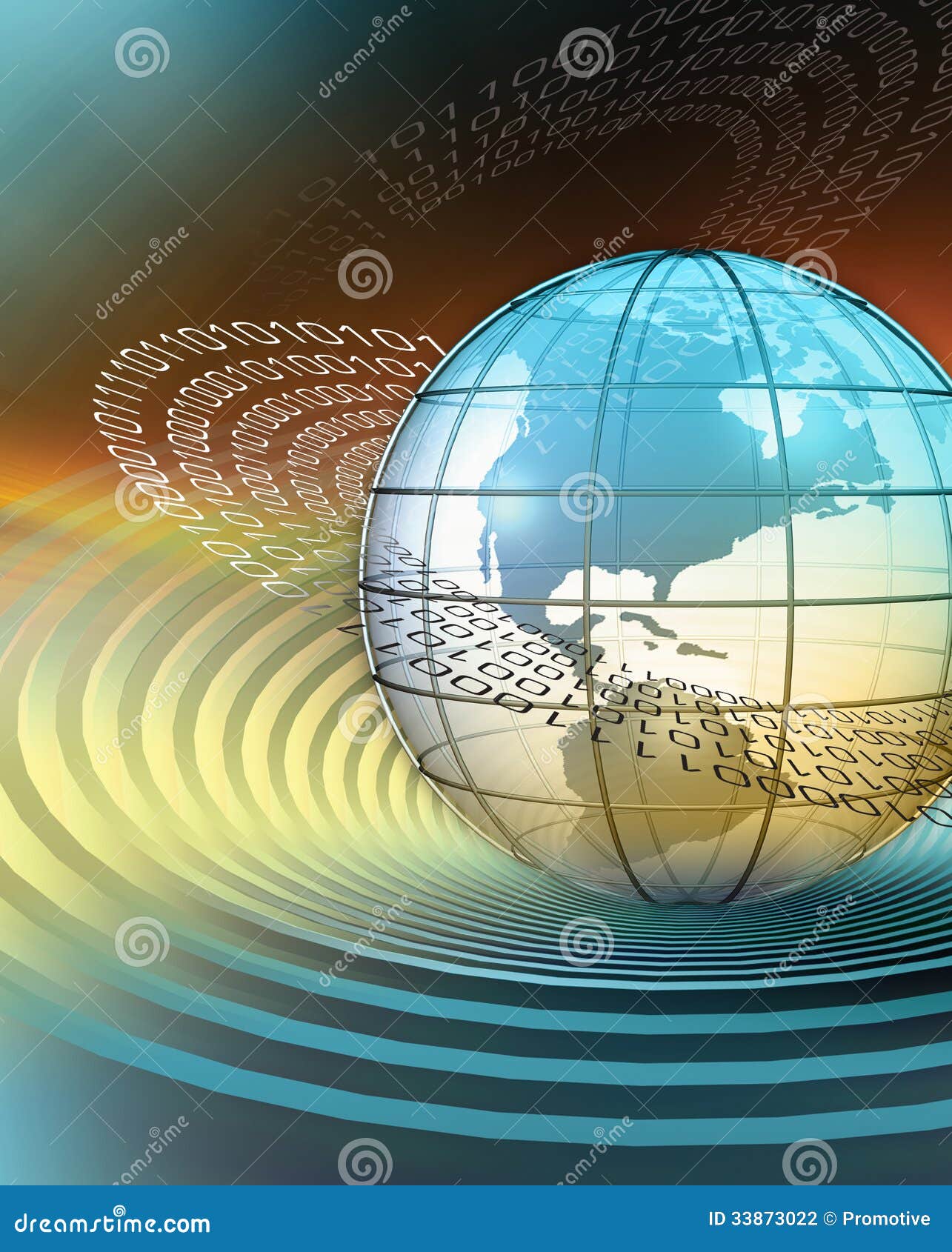 Earth with binary code stock photo. Image of render, globe - 33873022