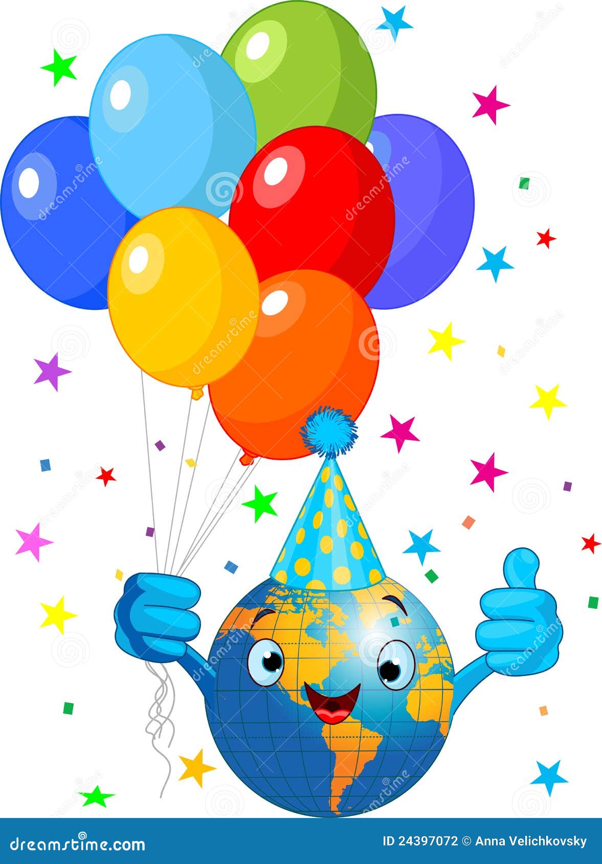 Earth Birthday stock vector. Illustration of character - 24397072