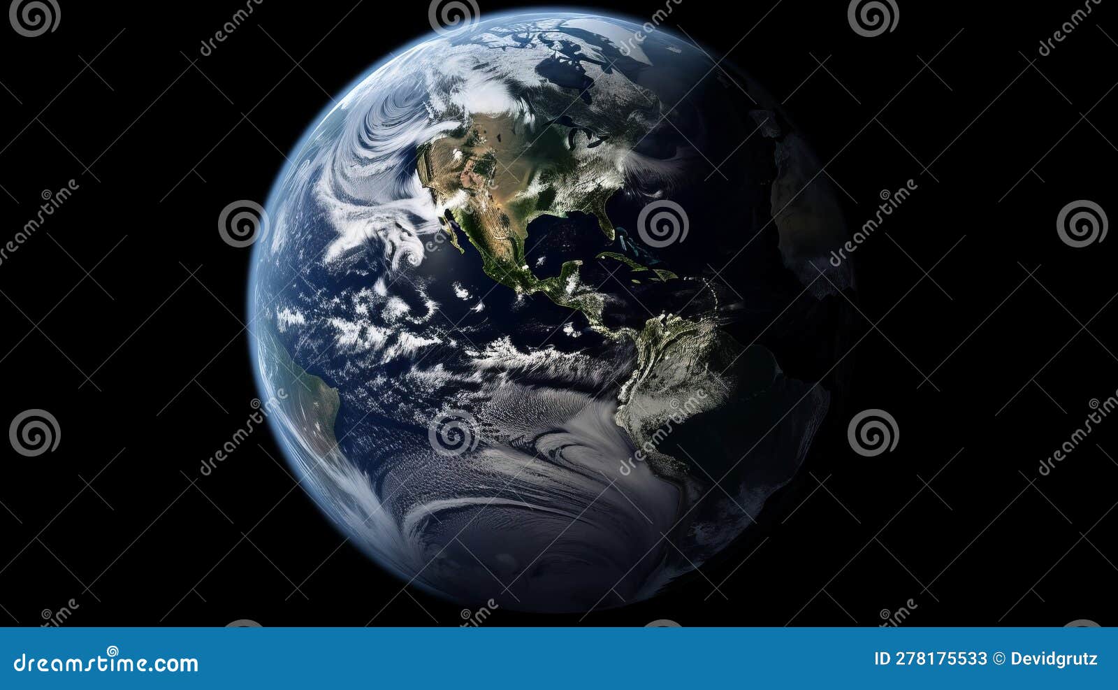 Earth on Black Background. Generative AI Stock Illustration ...