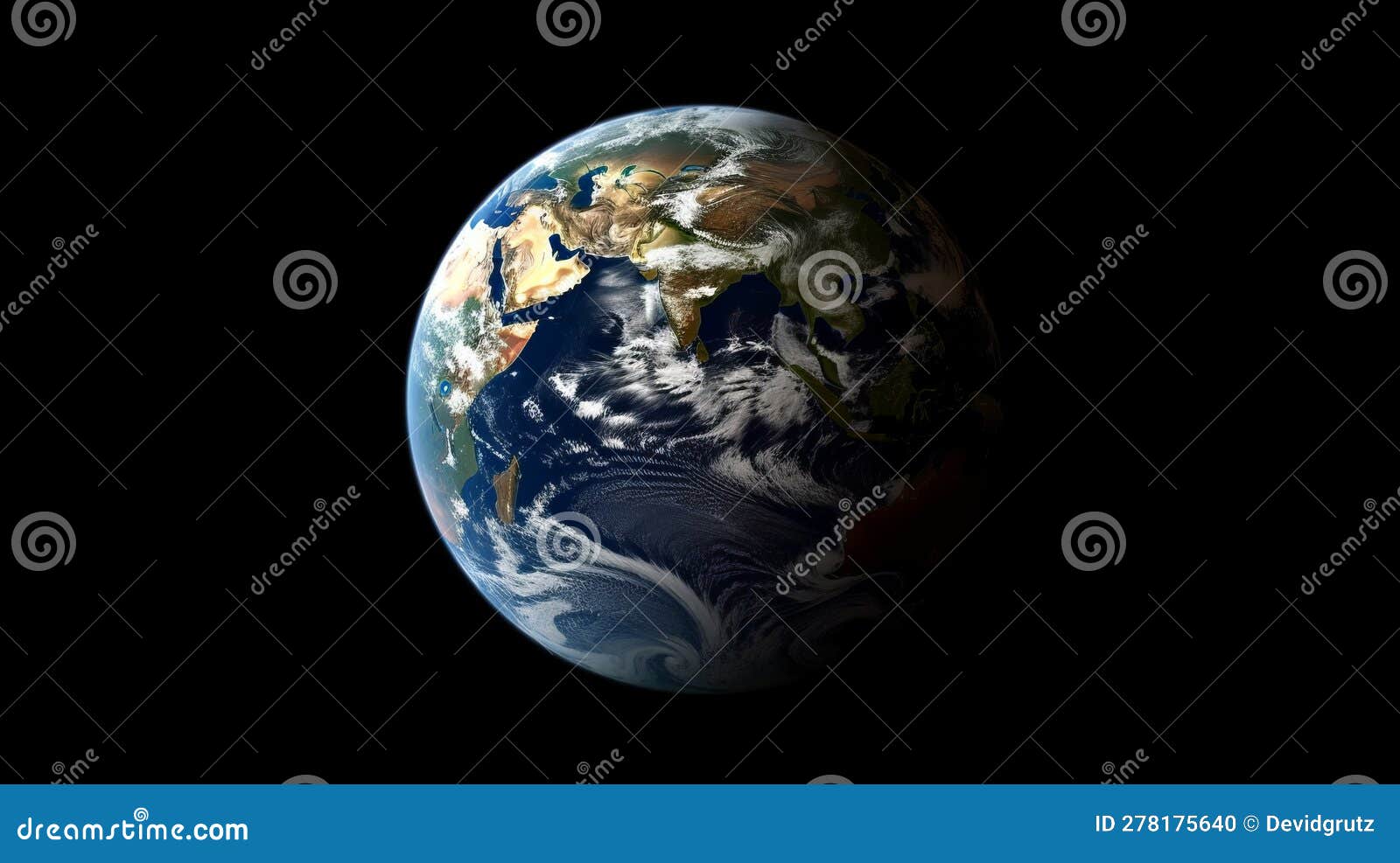 Earth on Black Background. Generative AI Stock Illustration ...