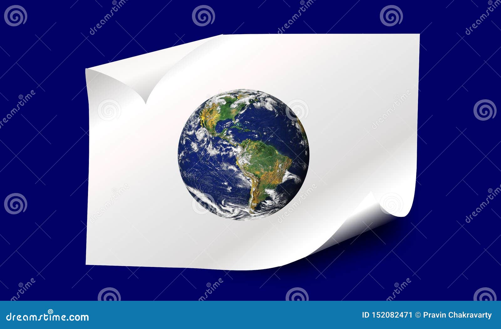 Earth on the blank paper. stock illustration. Illustration of explore ...