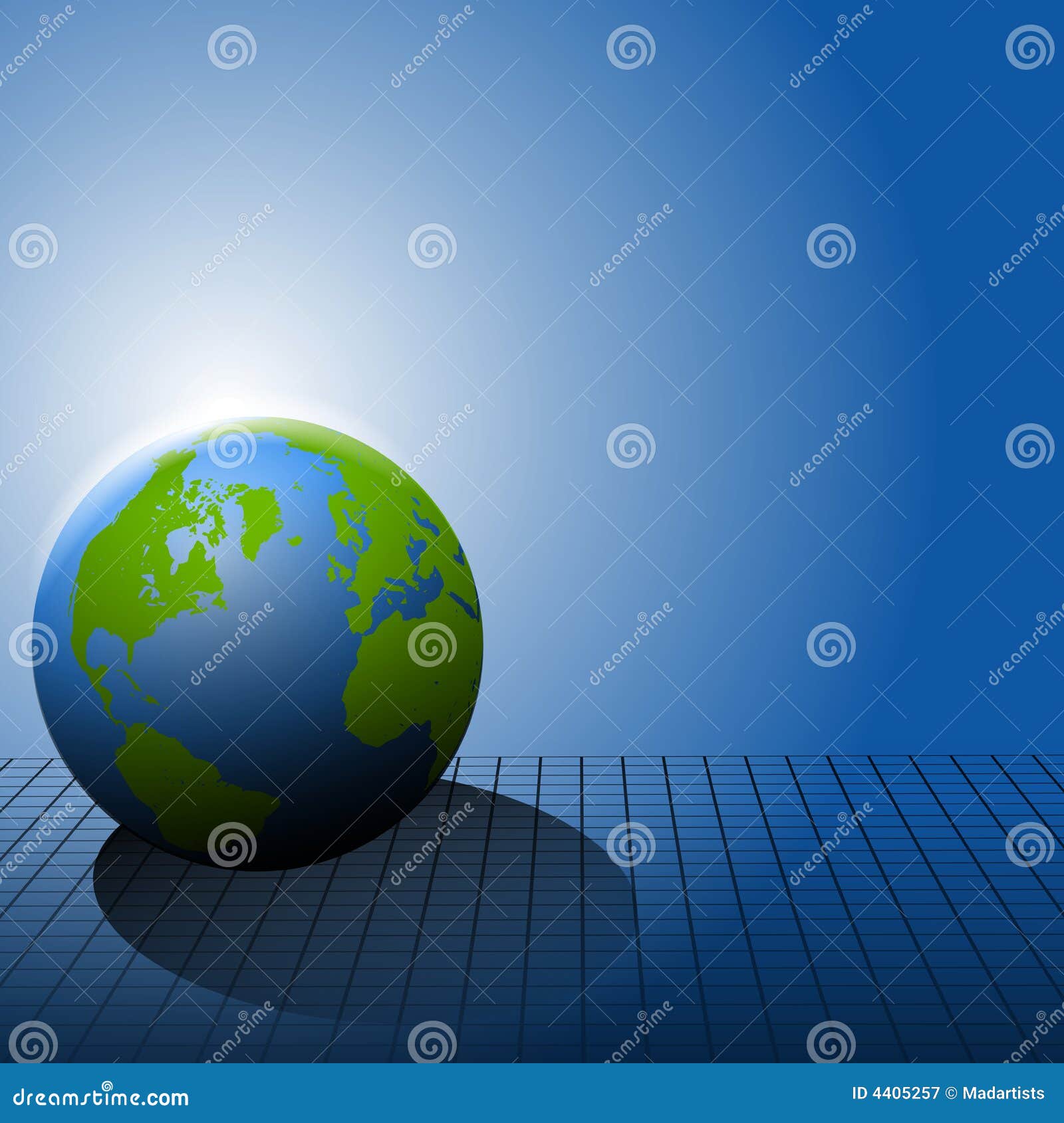 Earth on Blue Grid Background Stock Illustration - Illustration of ...