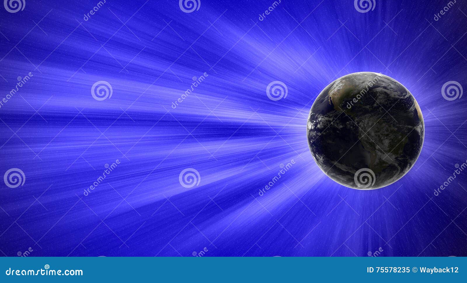 The Earth and Blue Light stock illustration. Illustration of nebula ...