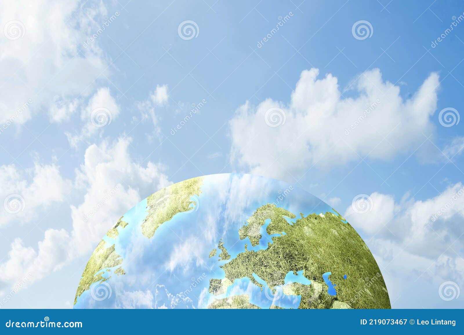 Earth with a Blue Sky Background Stock Image - Image of protection ...