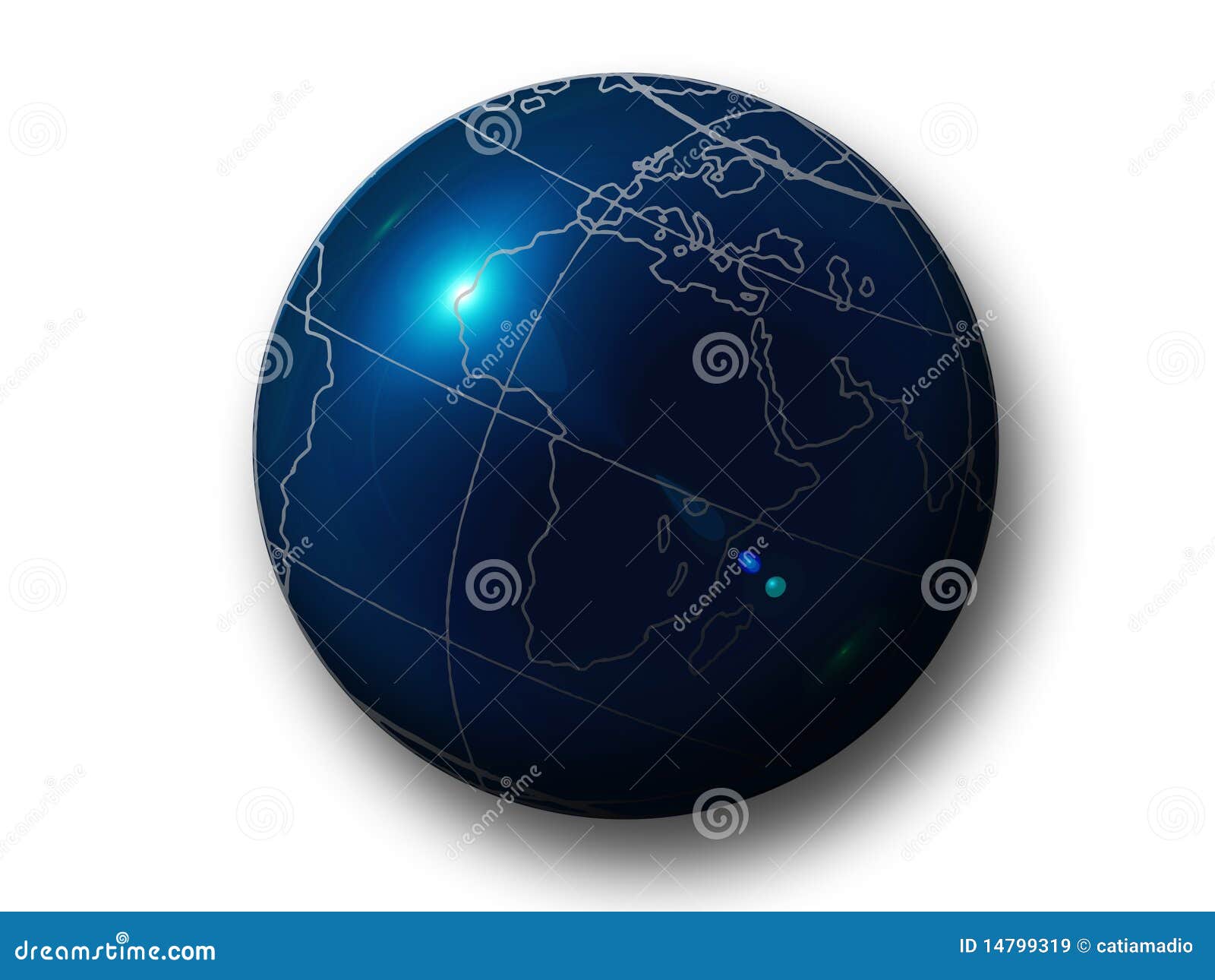 Blue Sphere, Ball Fashionable Classic Blue Color. Matt Mock Up Of Clean ...