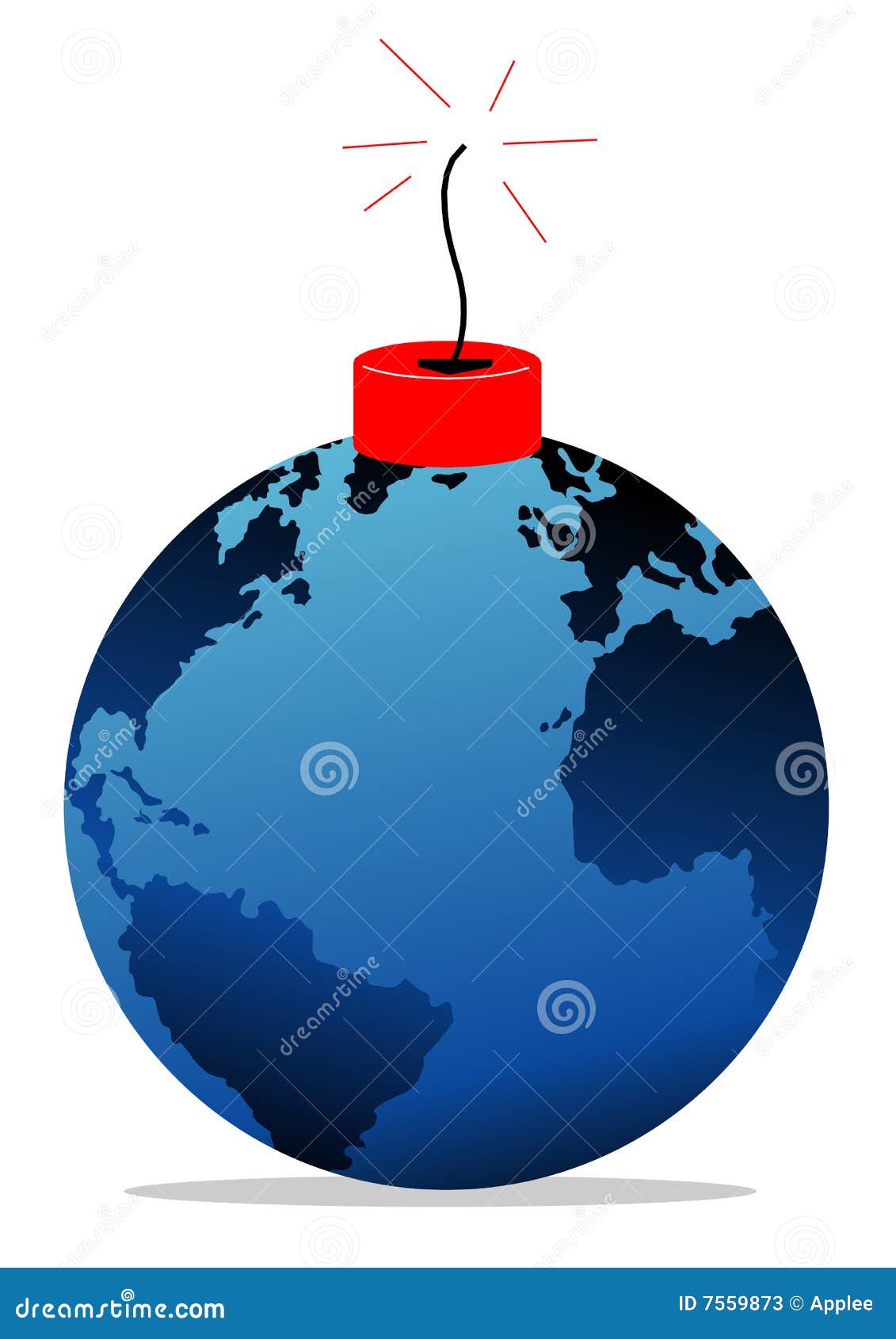 Earth and bomb stock vector. Illustration of hemispheres - 7559873