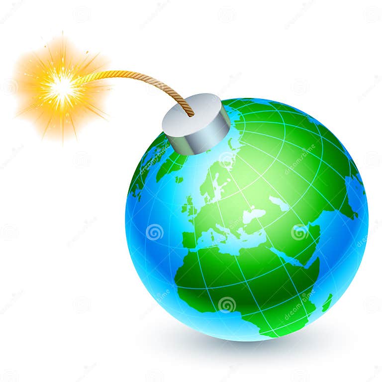 Earth bomb concept. stock vector. Illustration of climate - 26325152