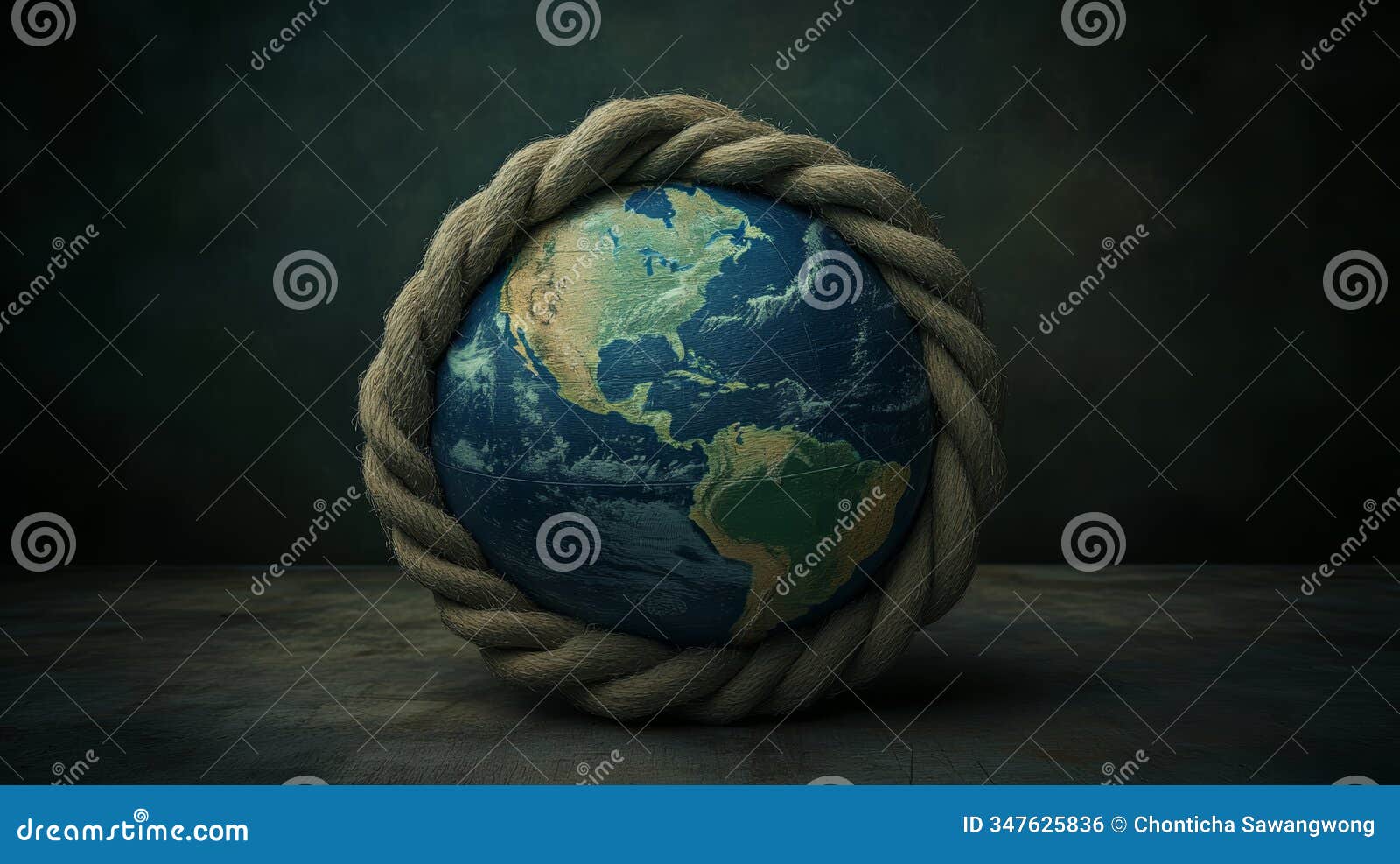 Earth Bound, Rope Encircling the Globe a Visual Metaphor for Global ...