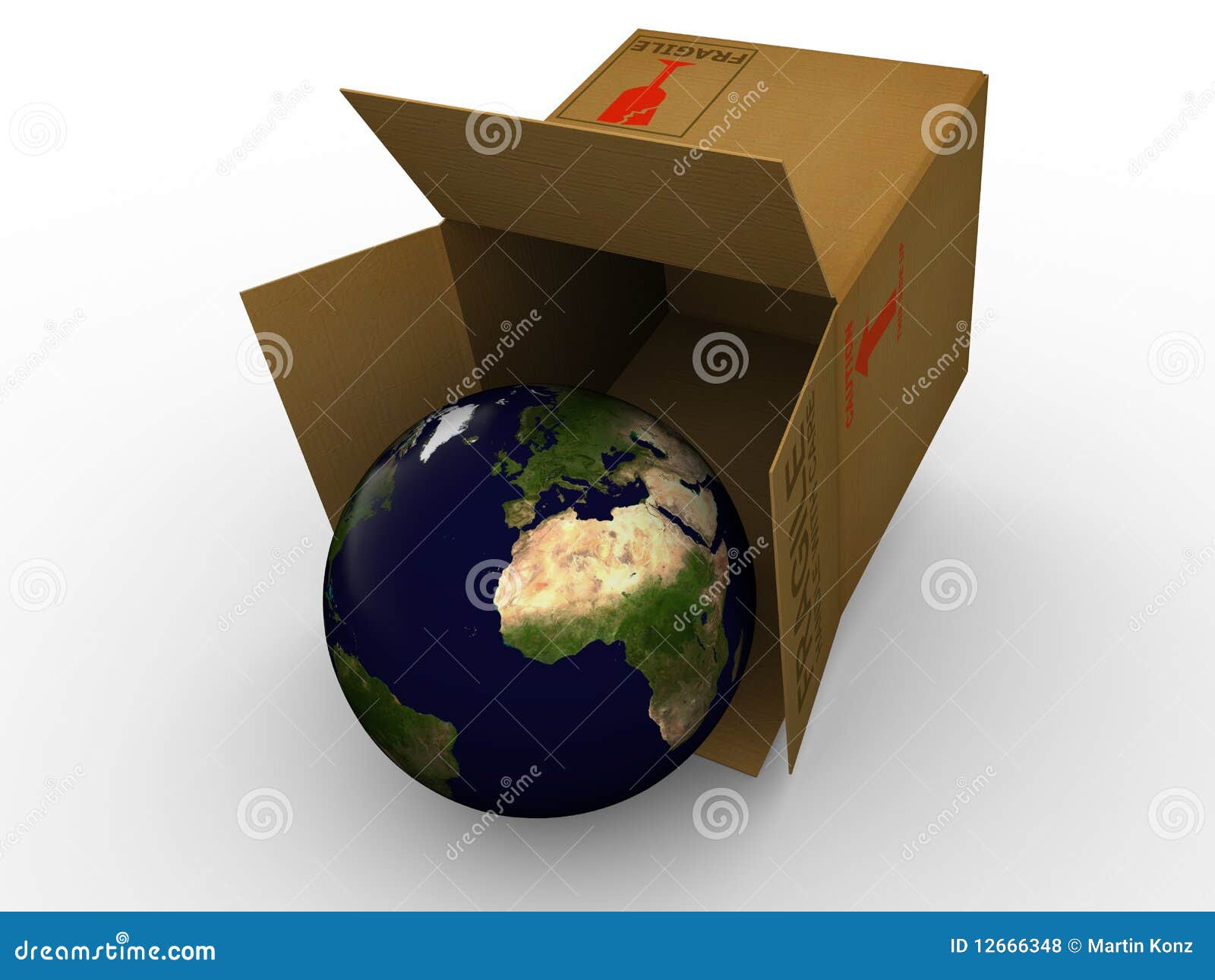 Earth in box stock illustration. Illustration of concept - 12666348