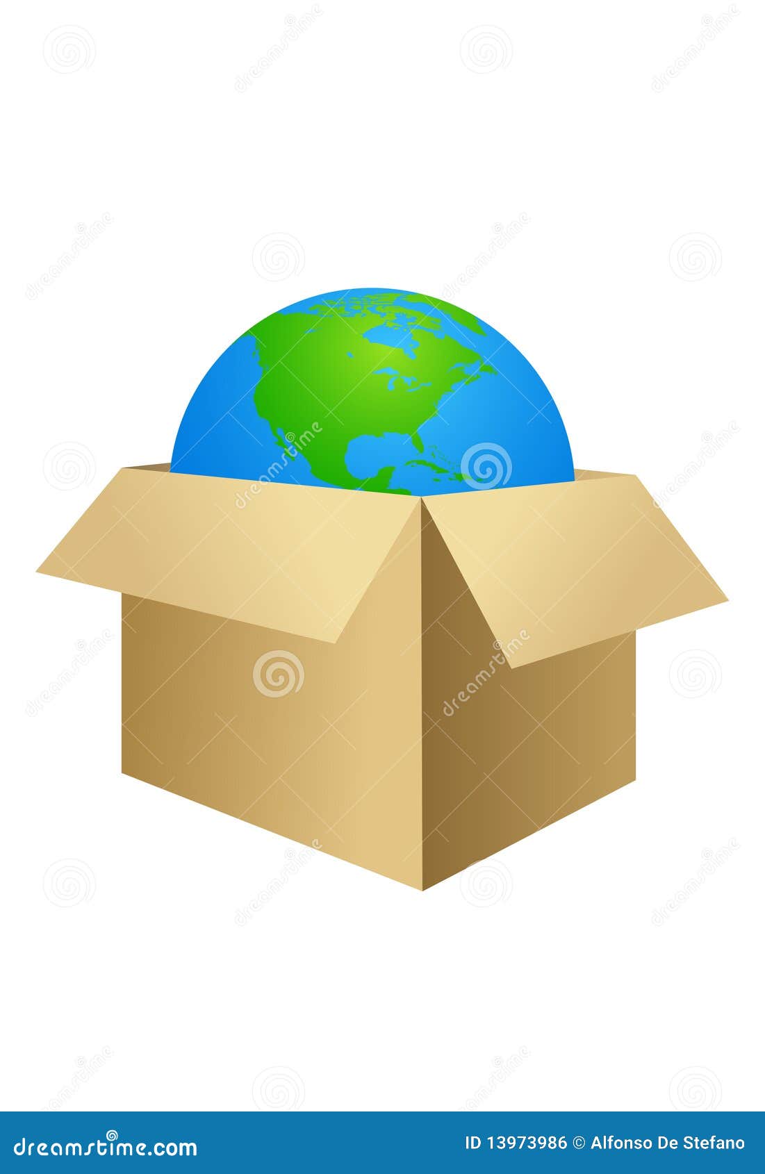 Earth in a box stock vector. Illustration of container - 13973986