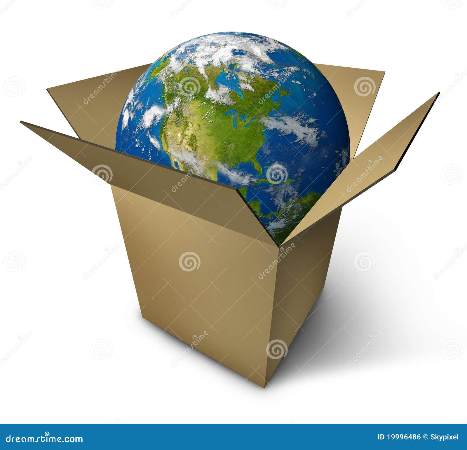 Earth in a box stock illustration. Illustration of merchandise - 19996486