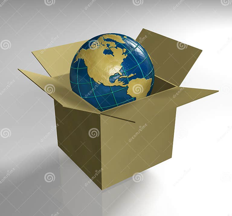 Earth in box stock illustration. Illustration of case, planets - 384186