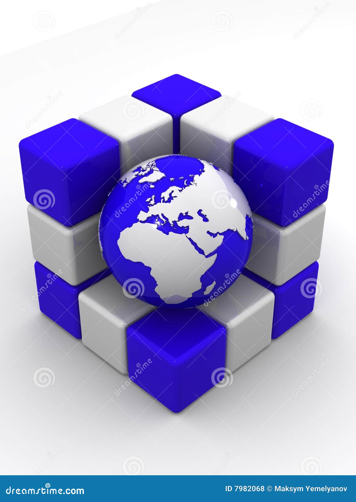 Earth and boxes stock illustration. Illustration of environment - 7982068
