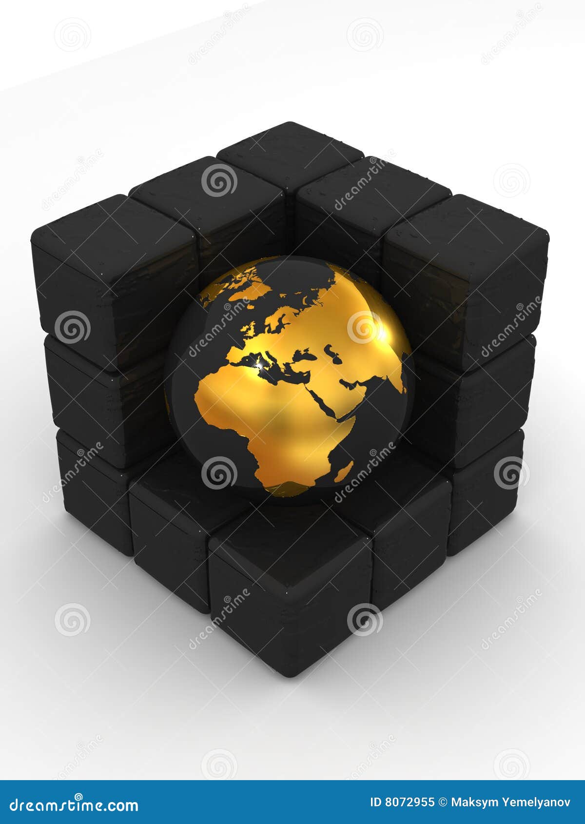Earth and boxes stock illustration. Illustration of symbol - 8072955