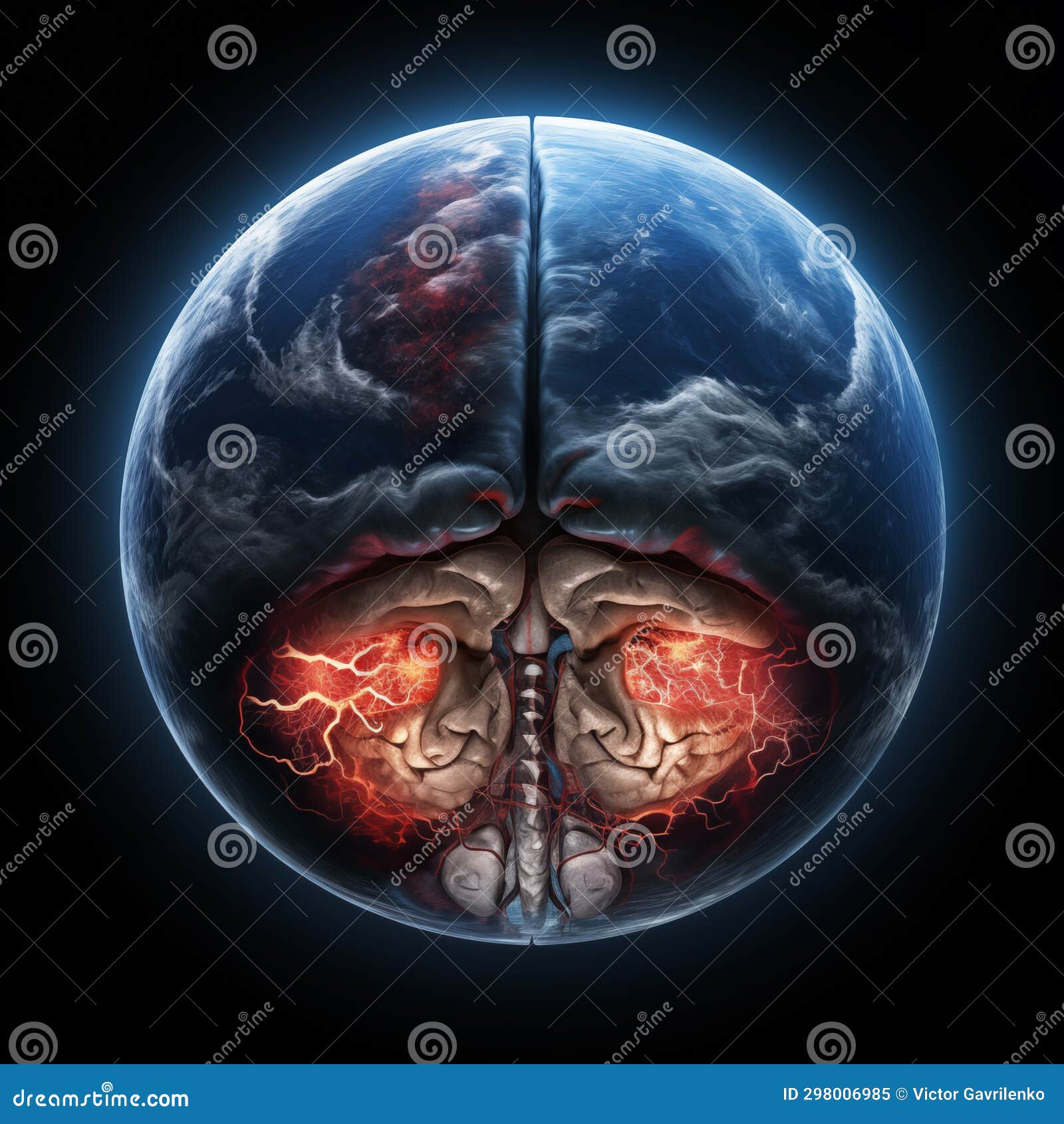 Earth Brain Concept Image, AI Stock Illustration - Illustration of ...