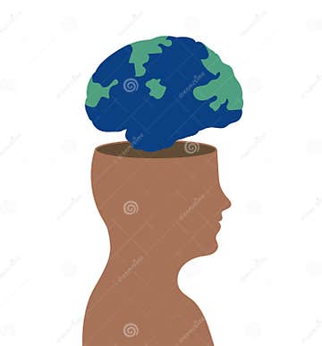 Earth brain stock vector. Illustration of logo, brain - 219263717