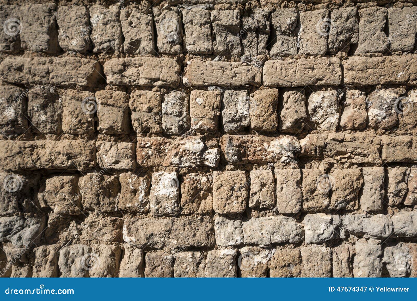 Earth brick wall stock image. Image of pattern, structure - 47674347