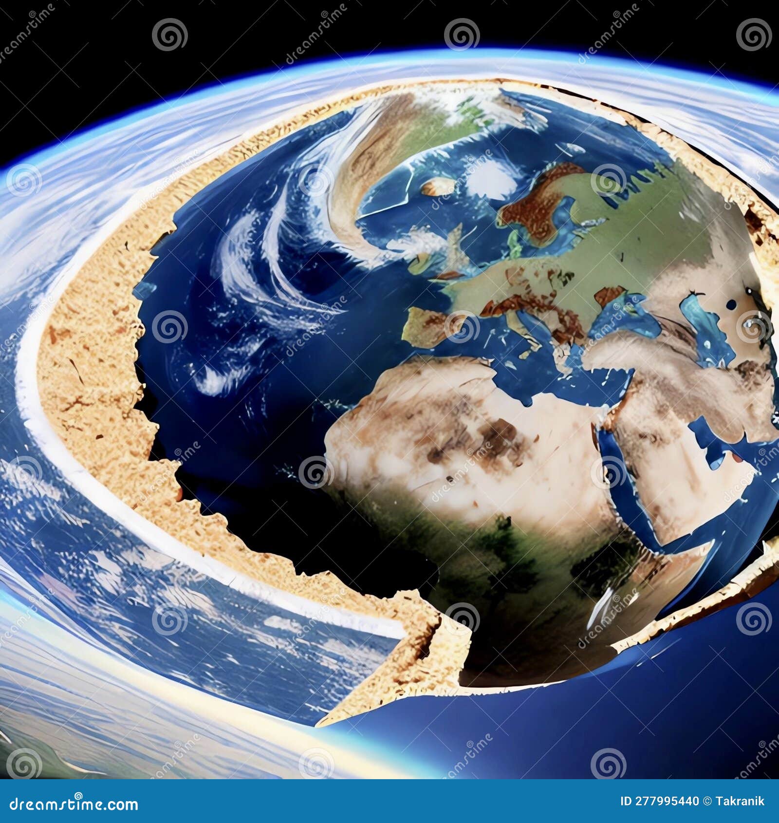 Earth broken into pieces stock illustration. Illustration of ...