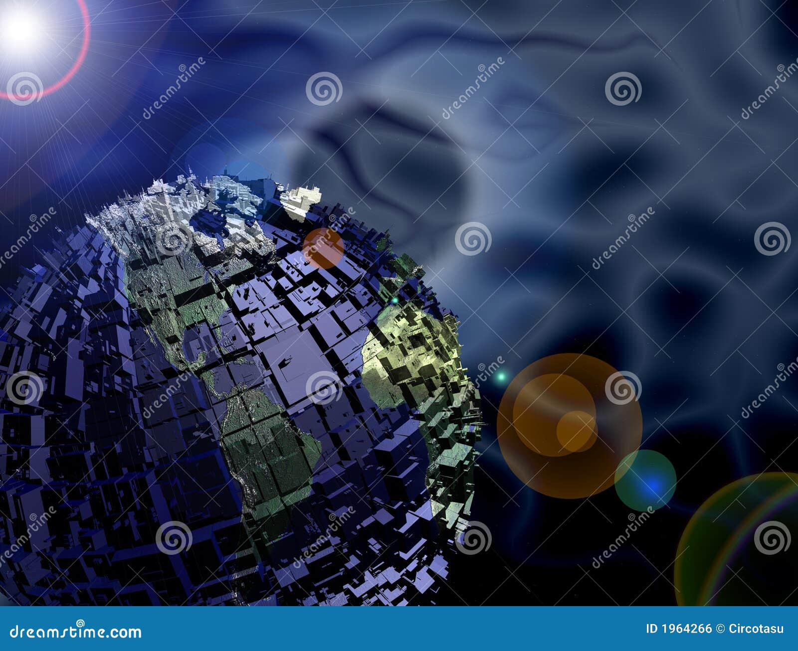 Earth with buildings stock illustration. Illustration of entrance - 1964266
