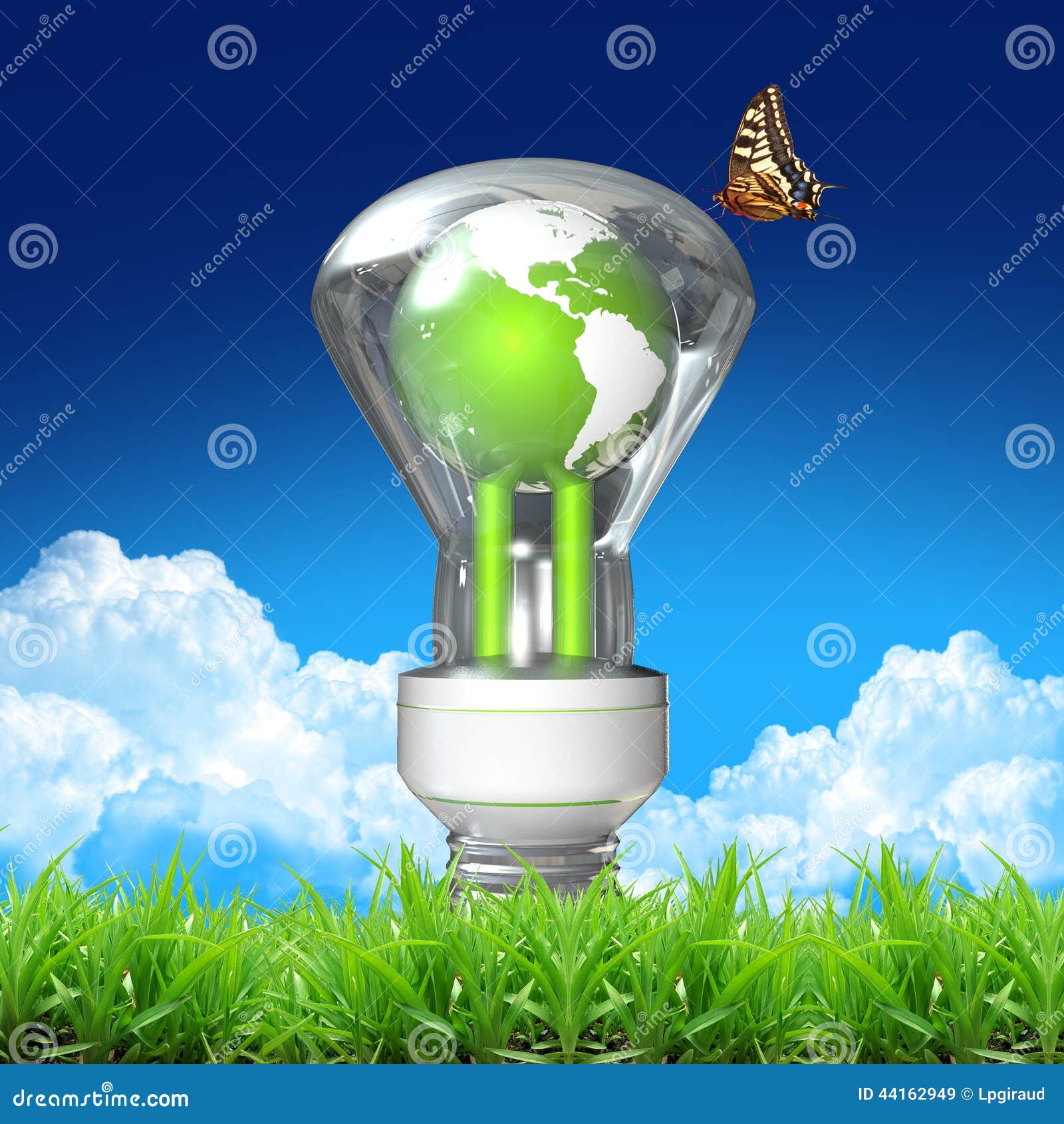 Earth bulb for green earth stock illustration. Illustration of halogen ...