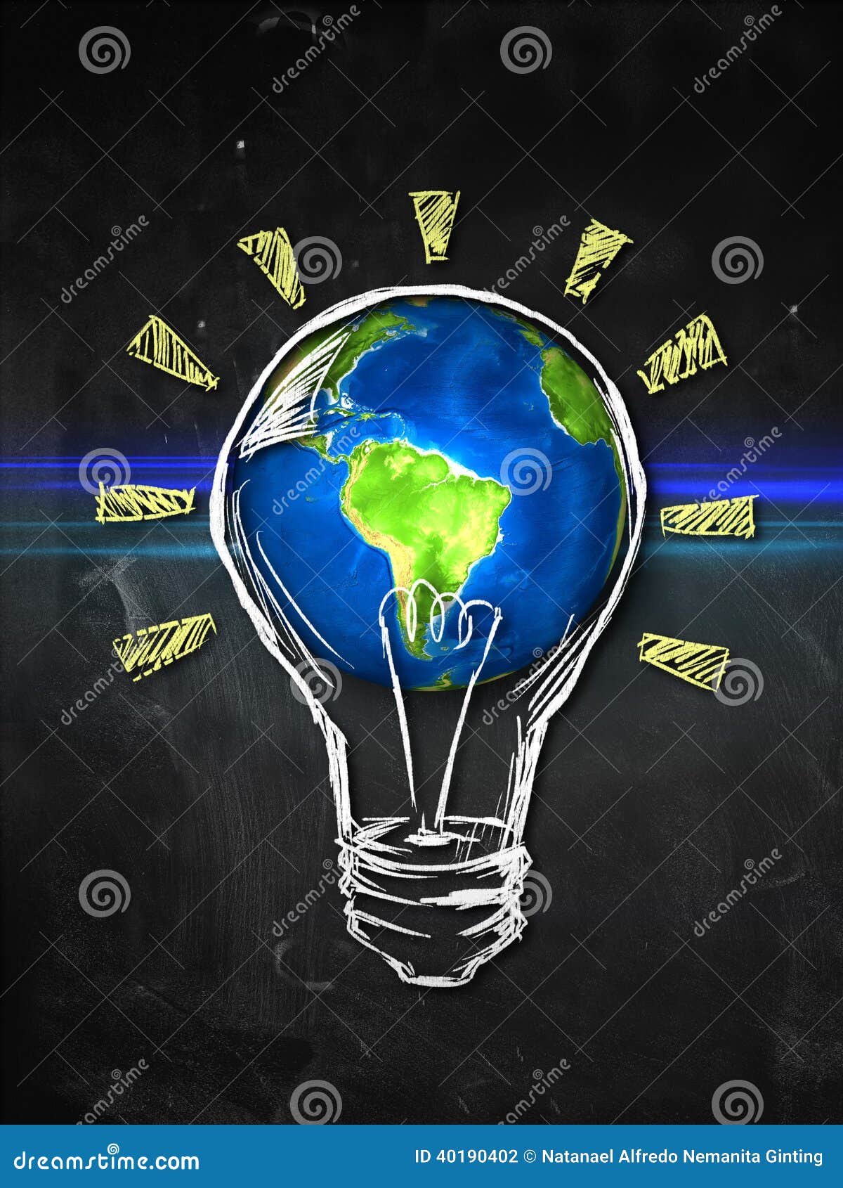 Earth Bulb Idea stock illustration. Illustration of blue - 40190402