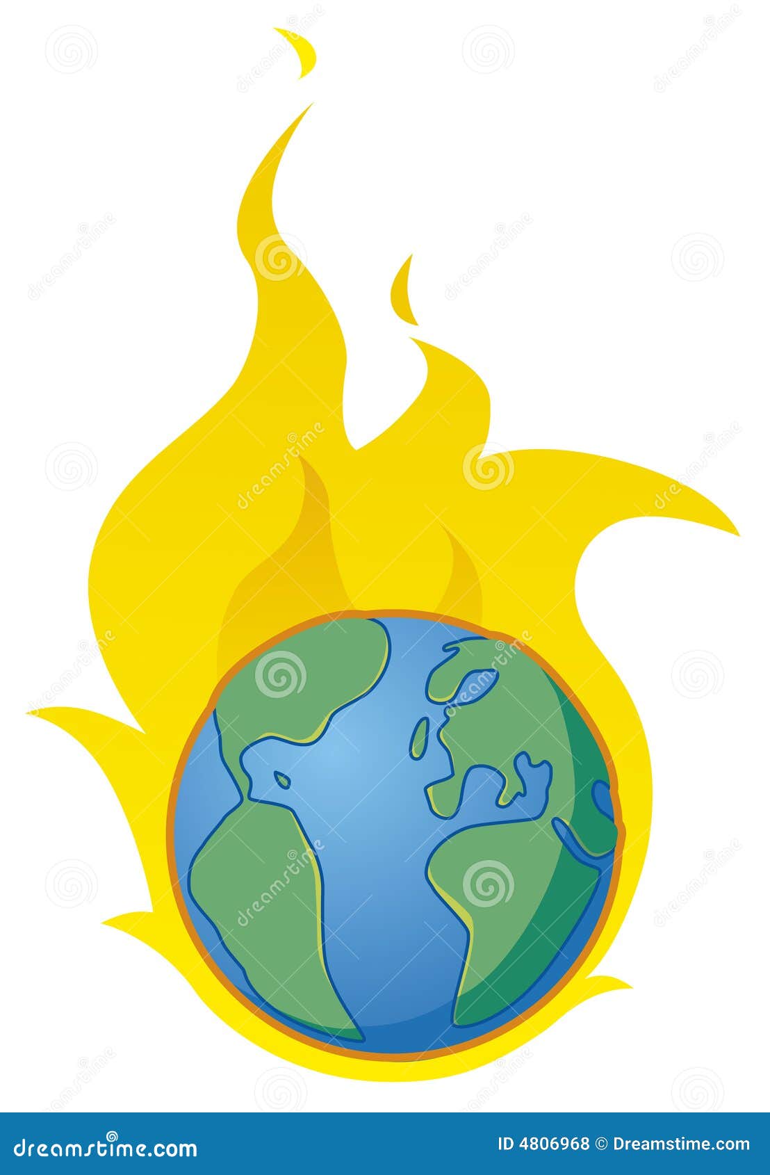 Earth burning stock vector. Illustration of heat, pollute - 4806968