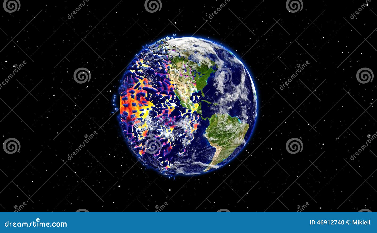 Earth Burning or Exploding after a Global Disaster, Apocalypse Asteroid ...
