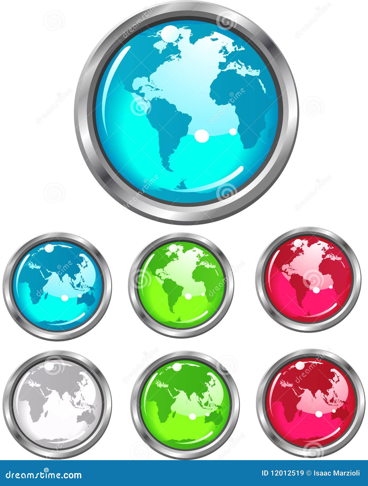Earth Buttons stock vector. Illustration of plastic, glossy - 12012519