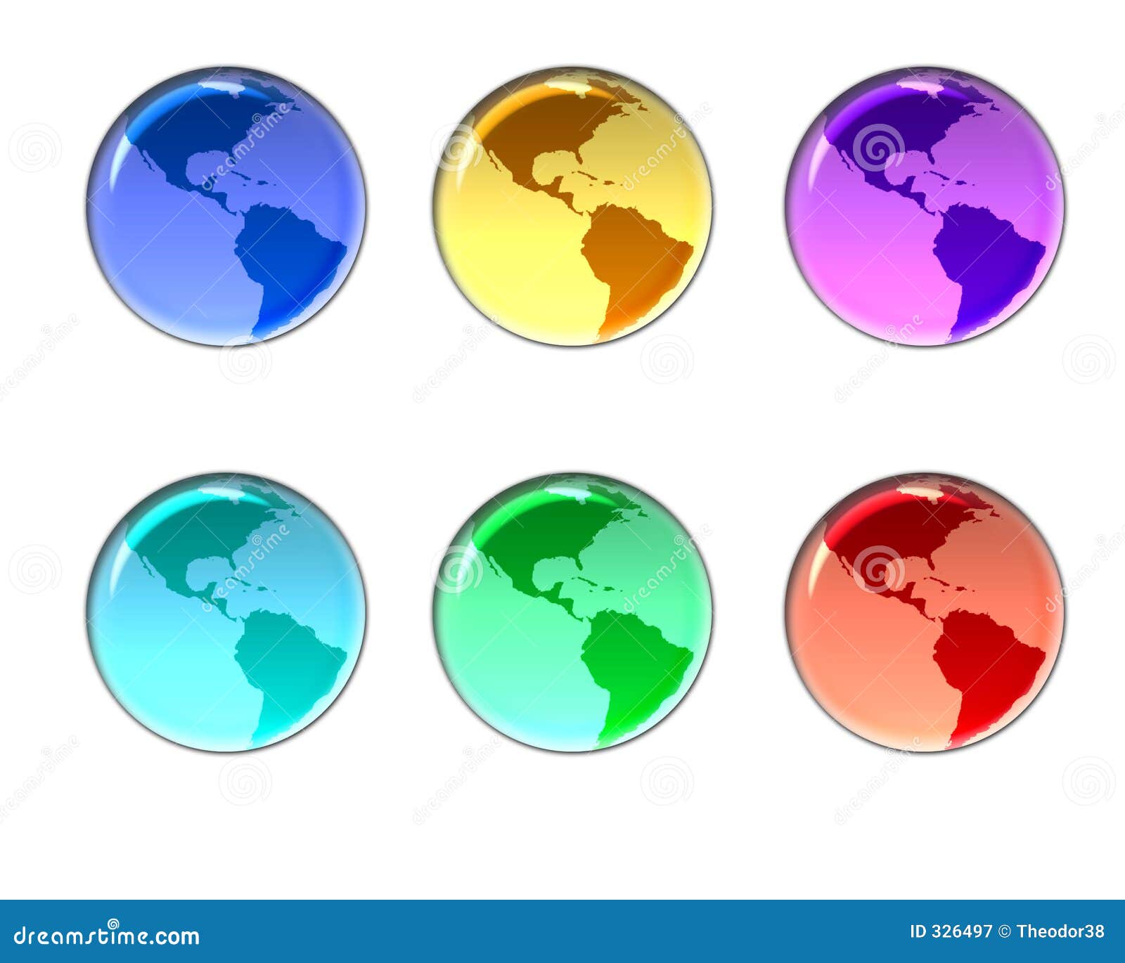 Earth Buttons Cartoon Vector | CartoonDealer.com #12012519