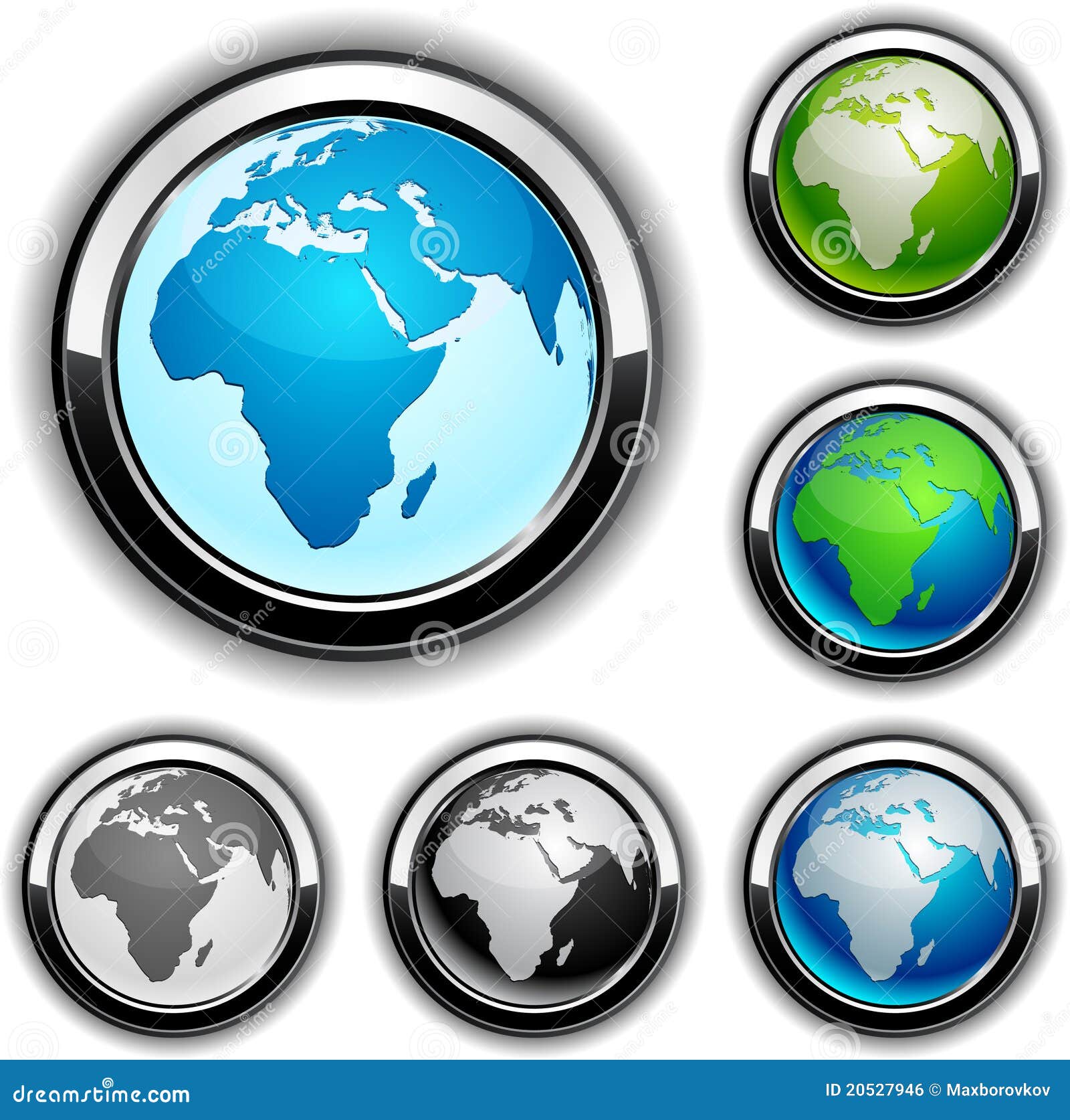 Earth Buttons Cartoon Vector | CartoonDealer.com #12012519