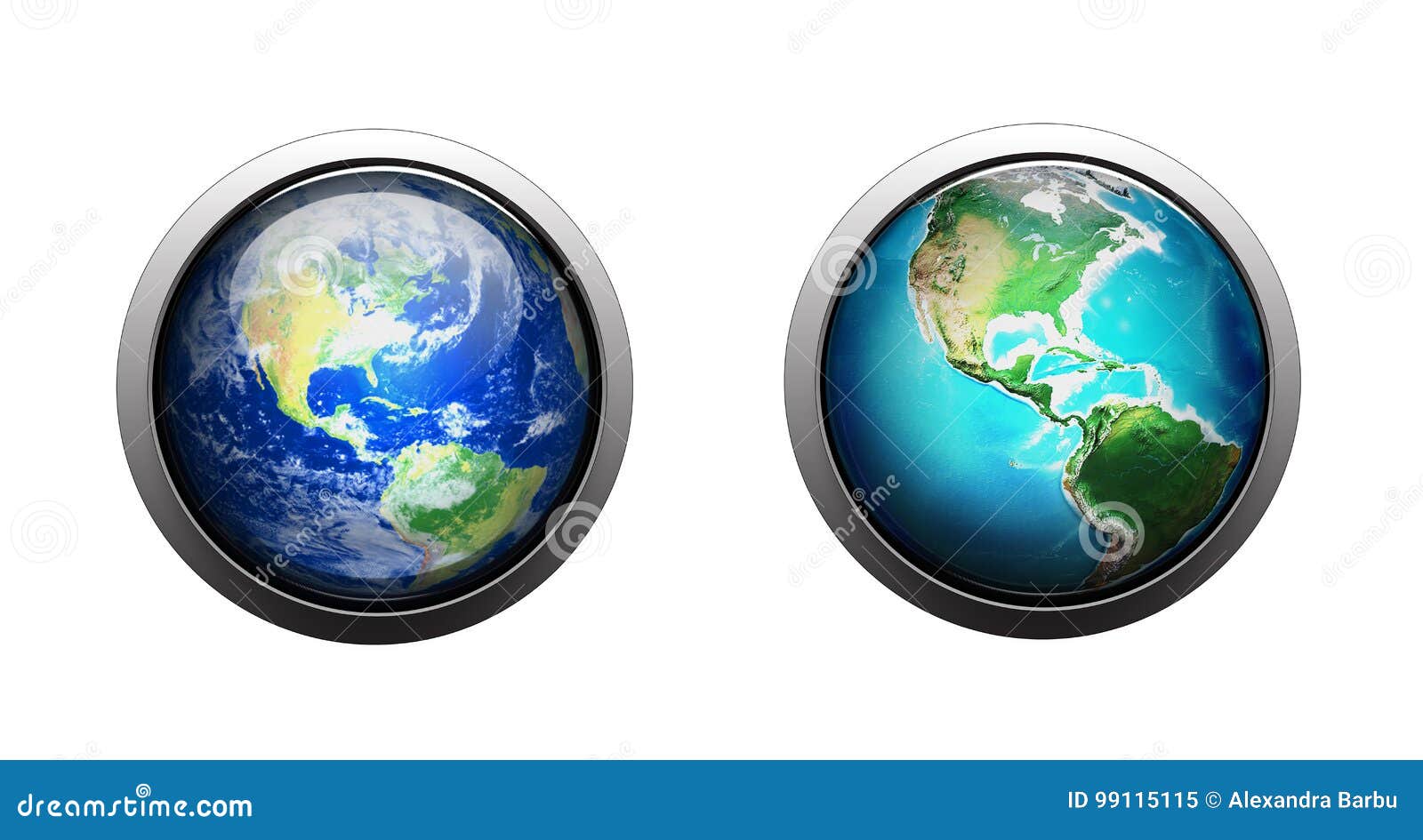 Earth Buttons Cartoon Vector | CartoonDealer.com #12012519