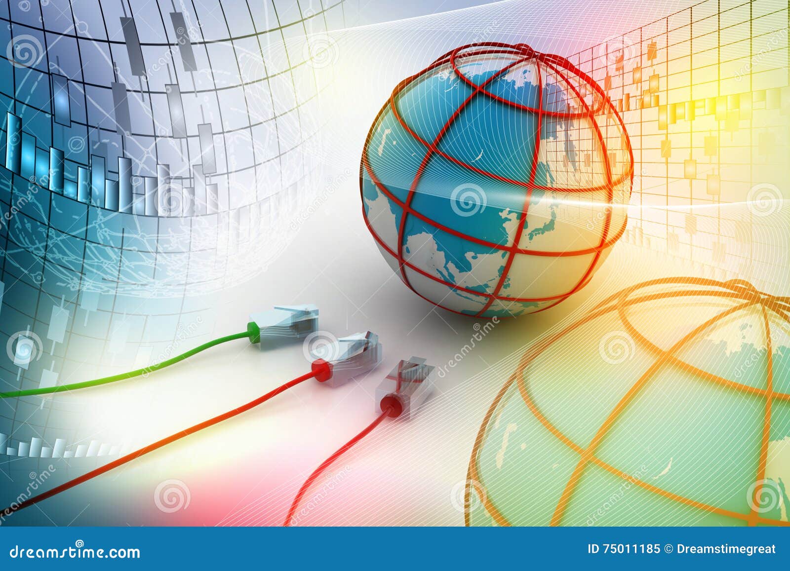 Earth and cable stock illustration. Illustration of background - 75011185