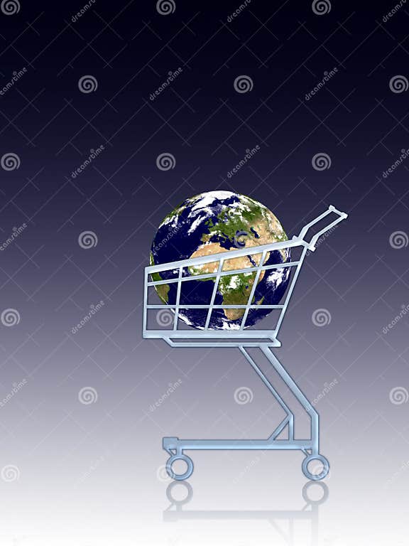 Earth in a cart stock illustration. Illustration of active - 267477