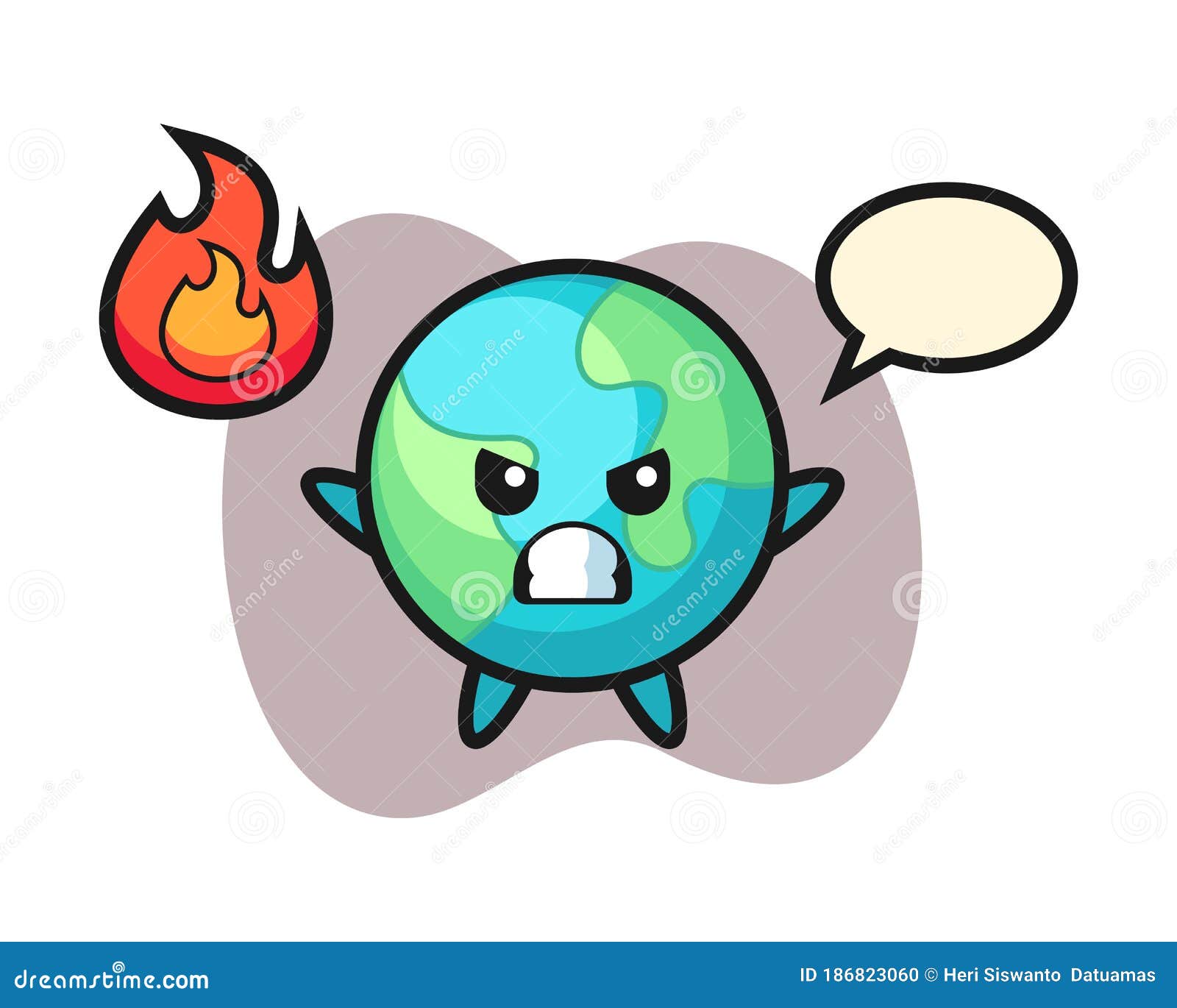 Earth Day Angry Planet Character Vector | CartoonDealer.com #142348685
