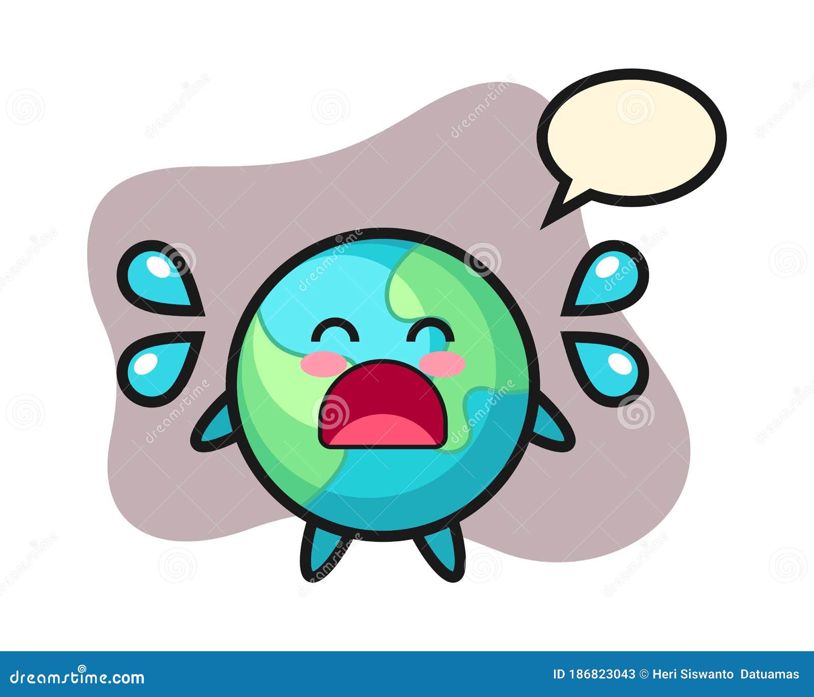 Earth cartoon crying stock vector. Illustration of continent - 186823043