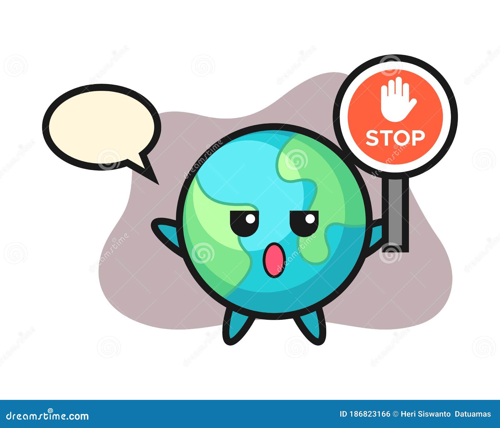 Earth Cartoon Holding a Stop Sign Stock Vector - Illustration of north ...