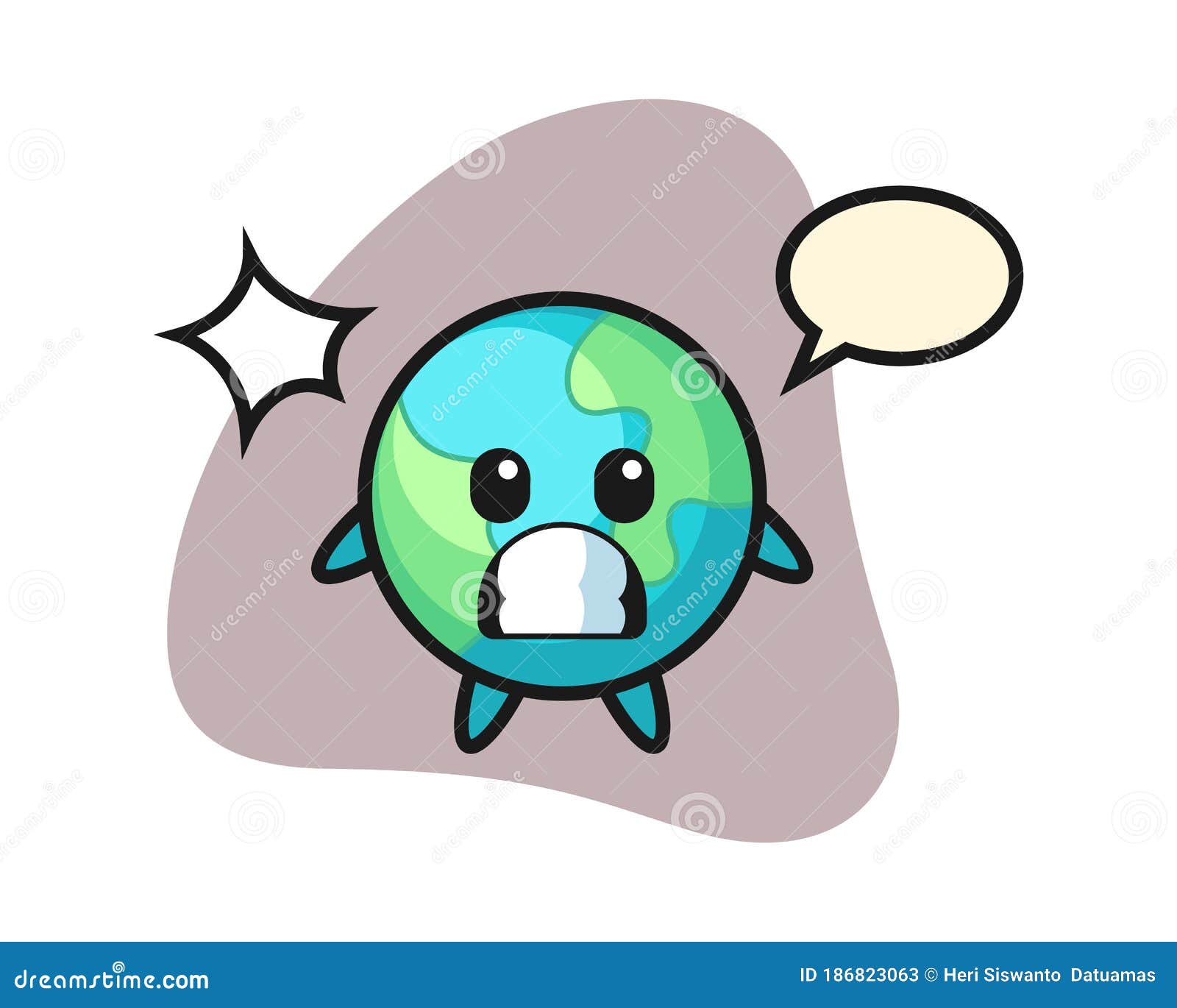 Earth cartoon shocked stock vector. Illustration of symbol - 186823063