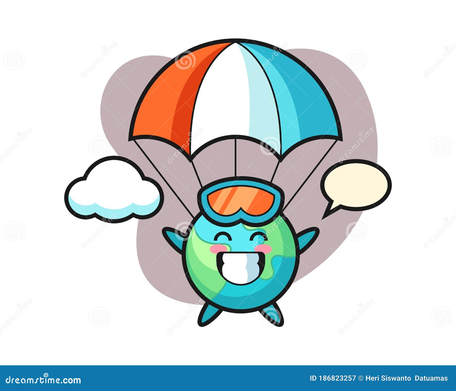 Skydiving Children Cartoon Vector | CartoonDealer.com #15091153