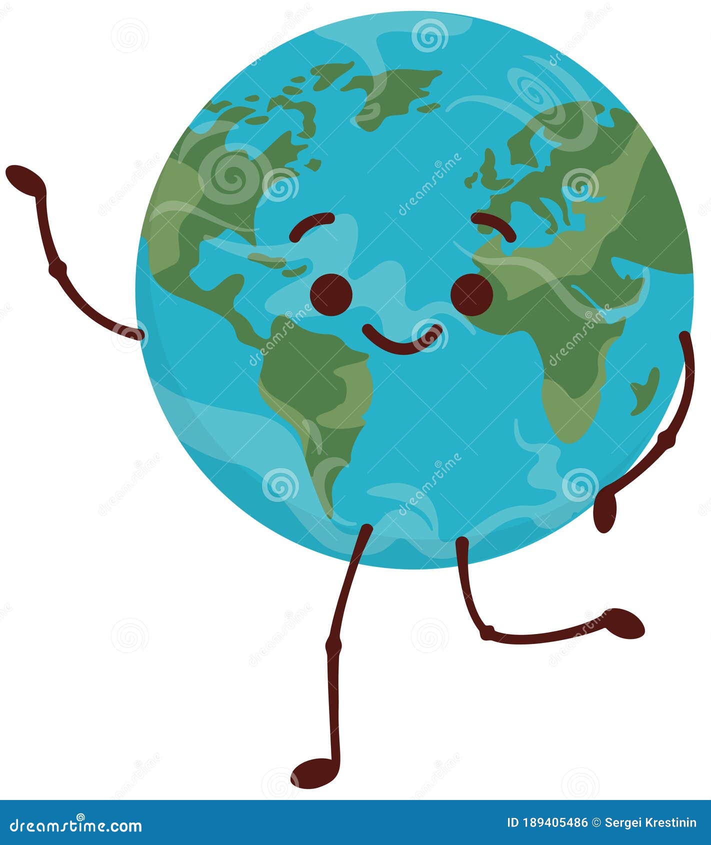 Earth in cartoon style. stock vector. Illustration of earth - 189405486