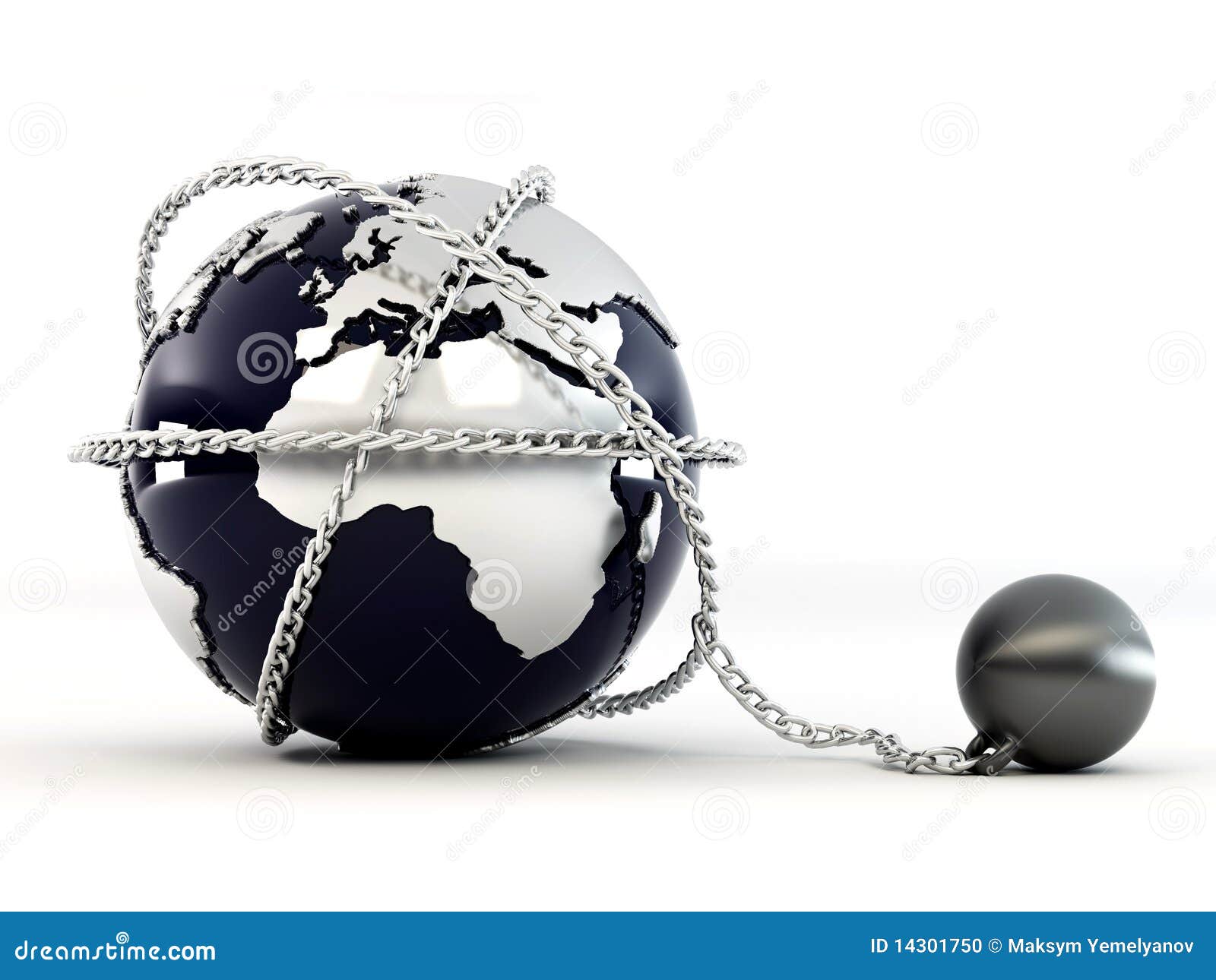 Earth with chain stock illustration. Illustration of ideas - 14301750
