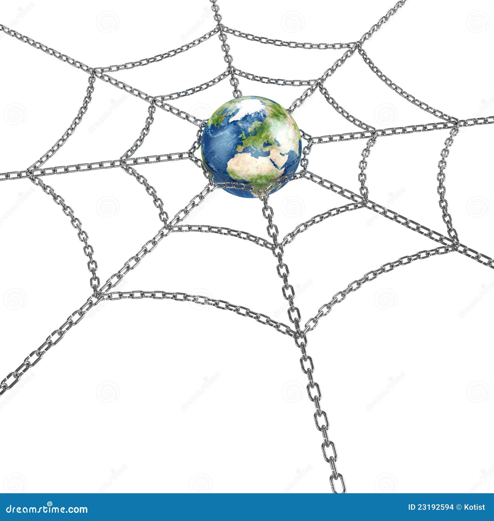 Earth with chain stock illustration. Illustration of conceptual - 23192594