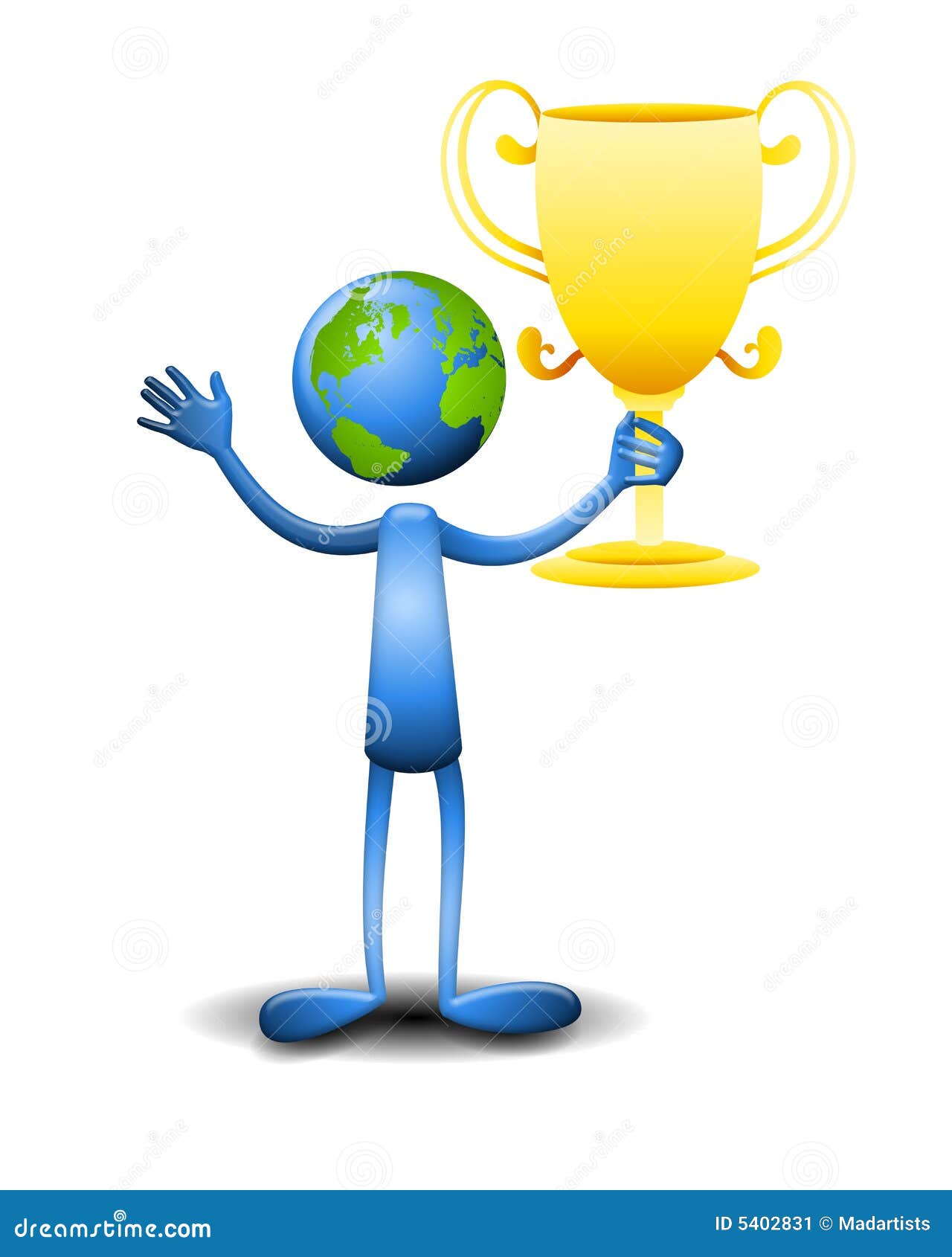 Earth Character Holding Trophy Stock Illustration - Illustration of ...