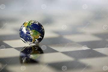Earth at the chess board stock photo. Image of macro - 20583008